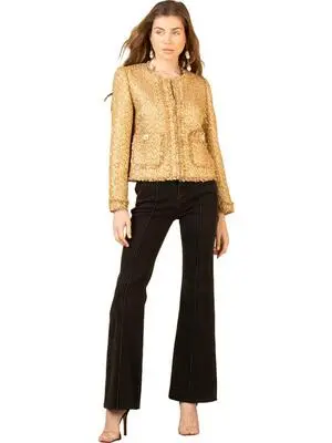 Hale Bob Magdalena Boucle Tweed Jacket - Gold