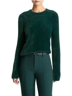 Vince Eyelash Knit Crew Neck Sweater - Green / Floral