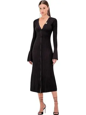 Alexis Trisha Ribbed Knit Dress - Black