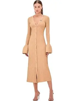 Alexis Alexis Trisha Ribbed Knit Dress Neutral