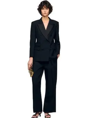 Sandro Tuxedo Jacket With Satin Collar - Black