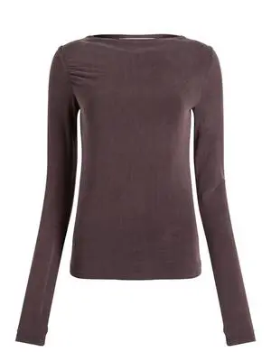 PEACHY DEN Kylie Long Sleeve Top - Chocolate