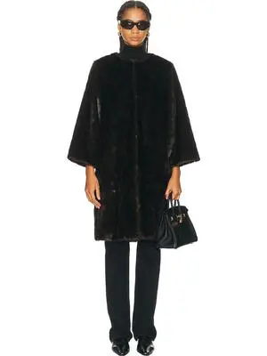 Loulou De Saison Faux Moore Coat - Grizzly