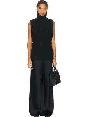 Brandon Maxwell Grayson Ribbed Gilet - Black