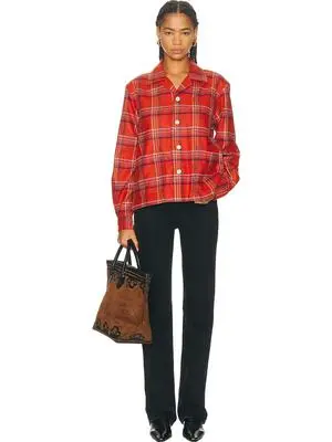BODE Gable Plaid Overshirt - Red Navy