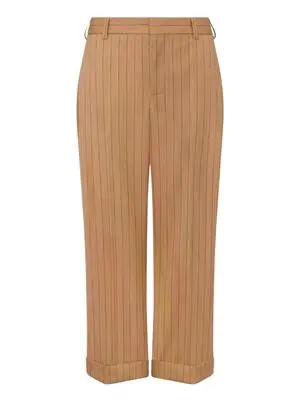 Moschino Pinstripe Cropped Trousers - Brown