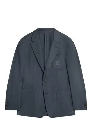 Dunhill Superfine Merino Wool Flannel Cavendish Blazer - Blue