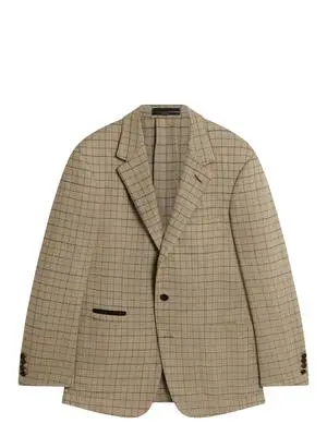 Dunhill Virgin Wool-cashmere Tattersall Check Bourdon Blazer - Beige
