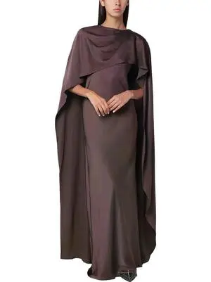 Simkhai Cape-detail Maxi Dress - Brown