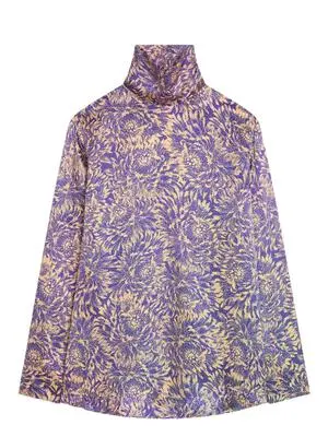Dries Van Noten Printed Silk Top - Purple