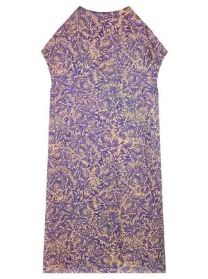 Dries Van Noten Printed Silk Midi Dress - Purple
