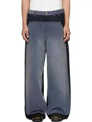KHOKI Panelled Trousers - Blue