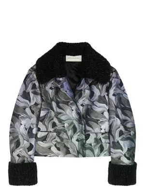 Dries Van Noten Floral-jacquard Jacket - Grey