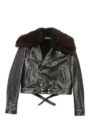 ANN DEMEULEMEESTER Shearling-collar Jacket - Black