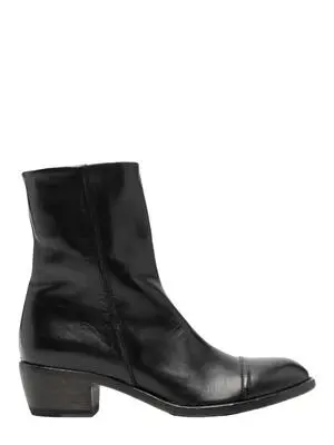 SHOTO 45mm Zip-fastening Leather Boots - Black
