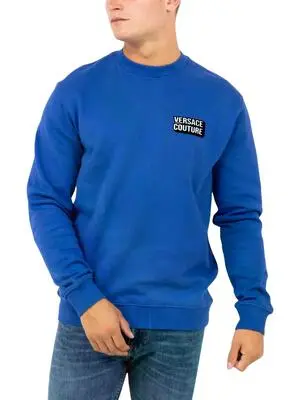 Versace Logo-patch Sweatshirt - Blue