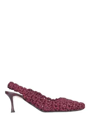 N°21 Woven Leather Slingback Pumps - Red