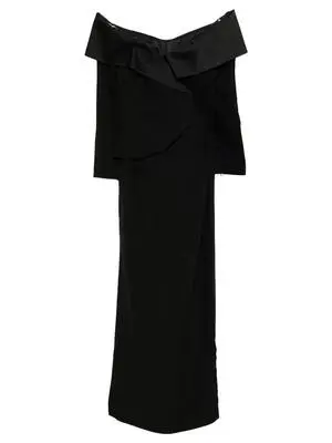 SAIID KOBEISY Crepe Midi Dress - Black