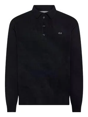 SUN 68 Logo-embroidered Polo Shirt - Black