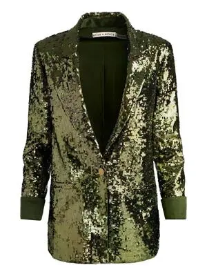 Alice + Olivia Sequinned Blazer - Green