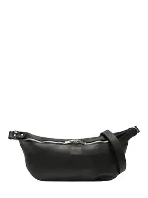 Guidi Zip-up Shoulder Bag - Black