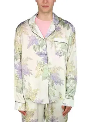 MOUTY Floral-print Piped Shirt - White