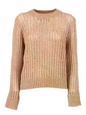 Peserico Ribbed Open Knit Sweater - Neutrals