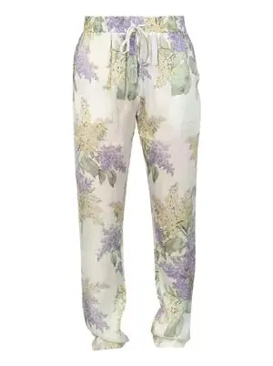 MOUTY Floral-print Straight-leg Trousers - Neutrals
