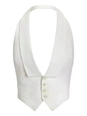 Ralph Lauren Buttoned Collar Waistcoat - White