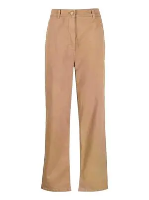 Burberry Branley Straight-leg Cotton Trousers - Brown