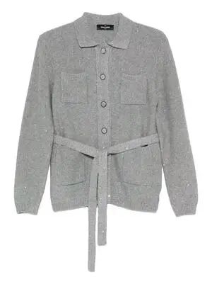 GRAN SASSO Button-fastening Cardigan With Belt - Grey