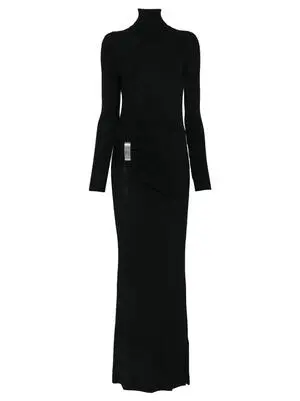 Brandon Maxwell Lainey Draped Maxi Dress - Black