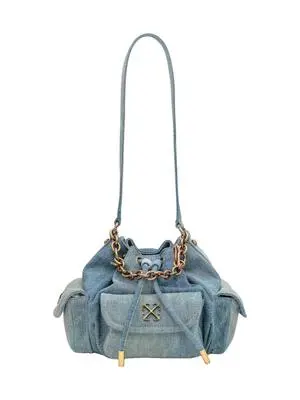 Off-White Chain Bucket Bag - Blue
