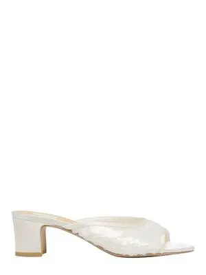 DOLCEVITA Inga Sequin Block Heel Sandals - Off White Sequin