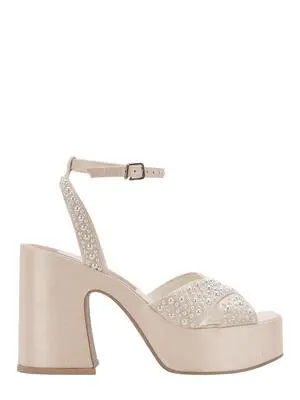 DOLCEVITA Pearl Embellished Platform Heels - Vanilla Pearls