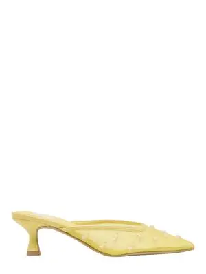 DOLCEVITA Clara Floral Mesh Mules Lemon Mesh
