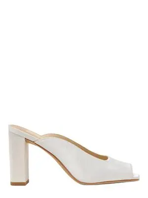 DOLCEVITA Sabela Peep Toe Block Heels - Off White Satin