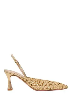 DOLCEVITA Gloria Woven Slingback Heel - Gold Woven