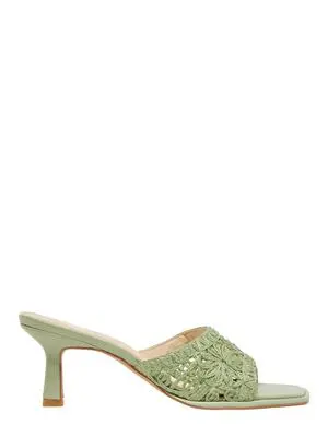 DOLCEVITA DOLCEVITA Maylah Raffia Macrame Kitten Heel Sandals Sage Macrame