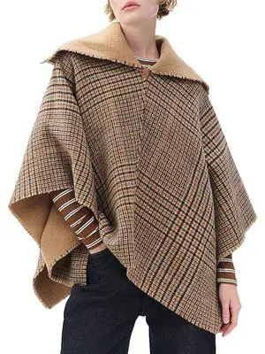 Rag & Bone Wendy Reversible Wool Blend Cowl Poncho - Cmlpl