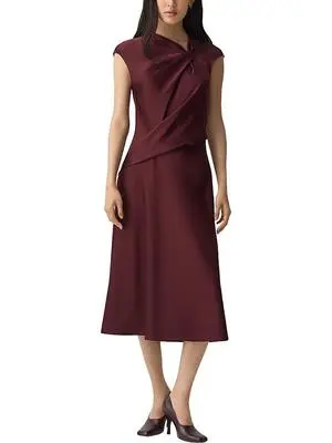 Theory Twist Bodice Dress - Dark Wine