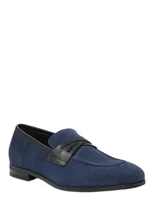 STUART WEITZMAN Simon Crisscross Loafers - Navy Blue