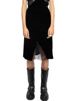 Zadig&Voltaire Velvet Midi Skirt - Black