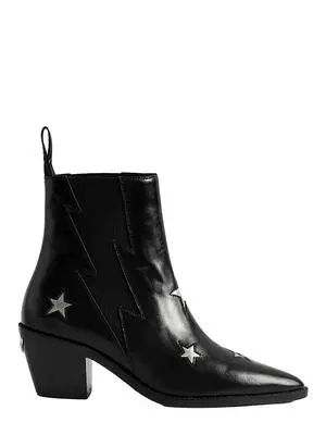 Zadig&Voltaire Tyler Stars Vintage Ankle Boots - Black