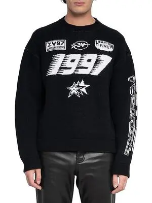 Zadig&Voltaire Marko Motocross Oversized Sweater - Black