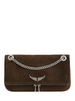 Zadig&Voltaire Rock Ii Suede Leather Clutch - Wood