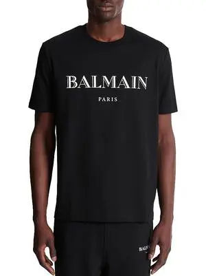 Balmain Vintage Logo Graphic Tee - Black/white