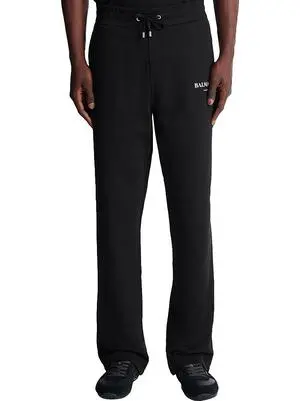Balmain Drawstring Logo Sweatpants - Black/white