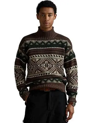 Ralph Lauren Geometric Cotton-blend Sweater - Brown