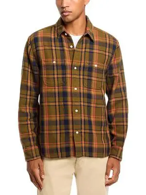 Madewell Long Sleeve Printed Work Shirt - Olive Plaid